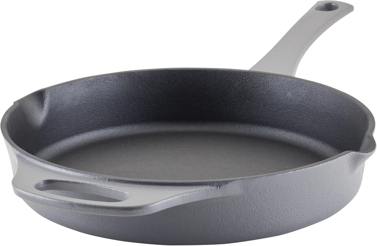 NITRO Cast Iron Frying Pan/Skillet with Helper Handle and Pour Spouts ...
