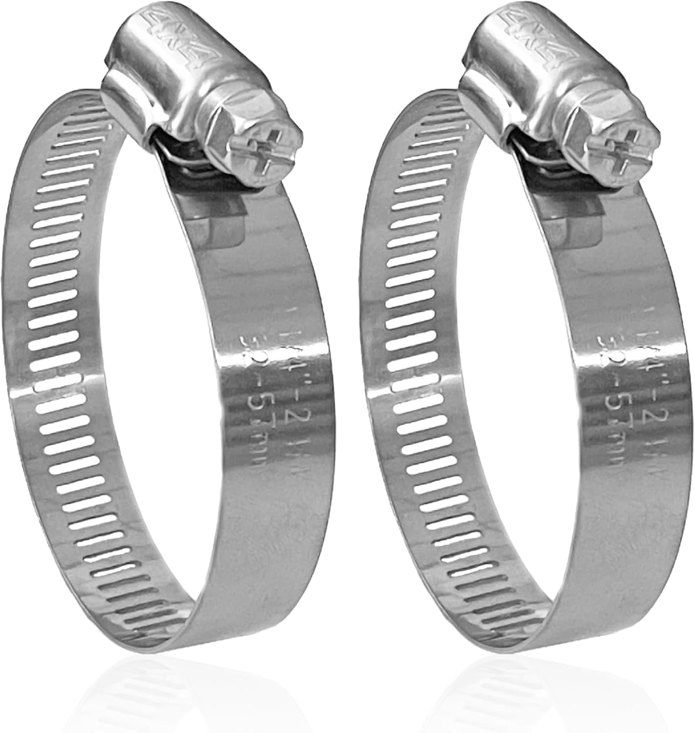 NITRO4X4 Stainless Steel Hose Clamps Set - 2 Adjustable Hose Clamp (1-1 ...