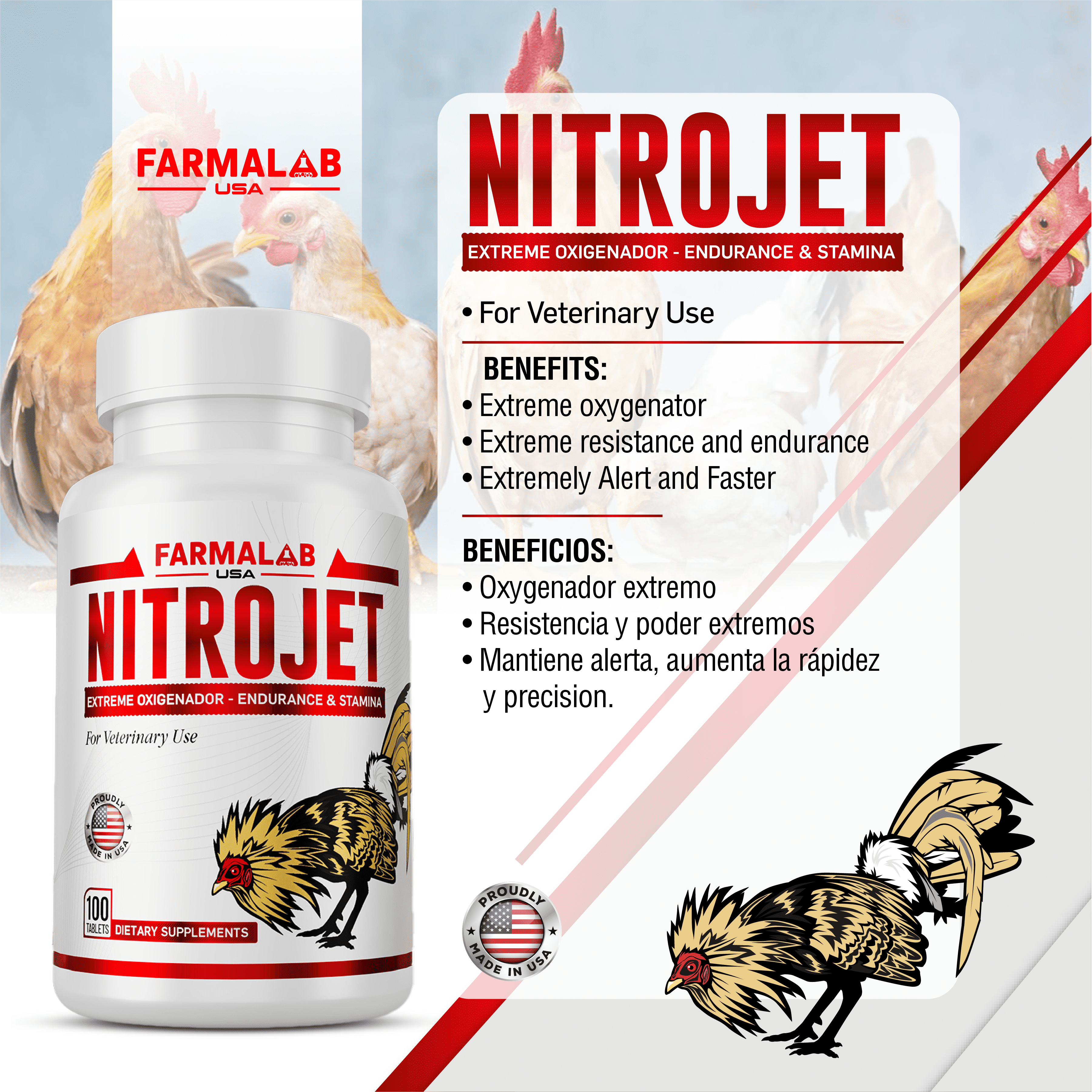 NITROJET Extreme Oxygenator for Rooster Poultry Gamefowl Gallos ...