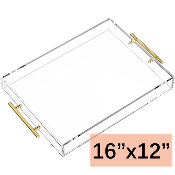 Acrylic Serving Tray 12x12 Inches -Spill Proof- Decorative Tray ...