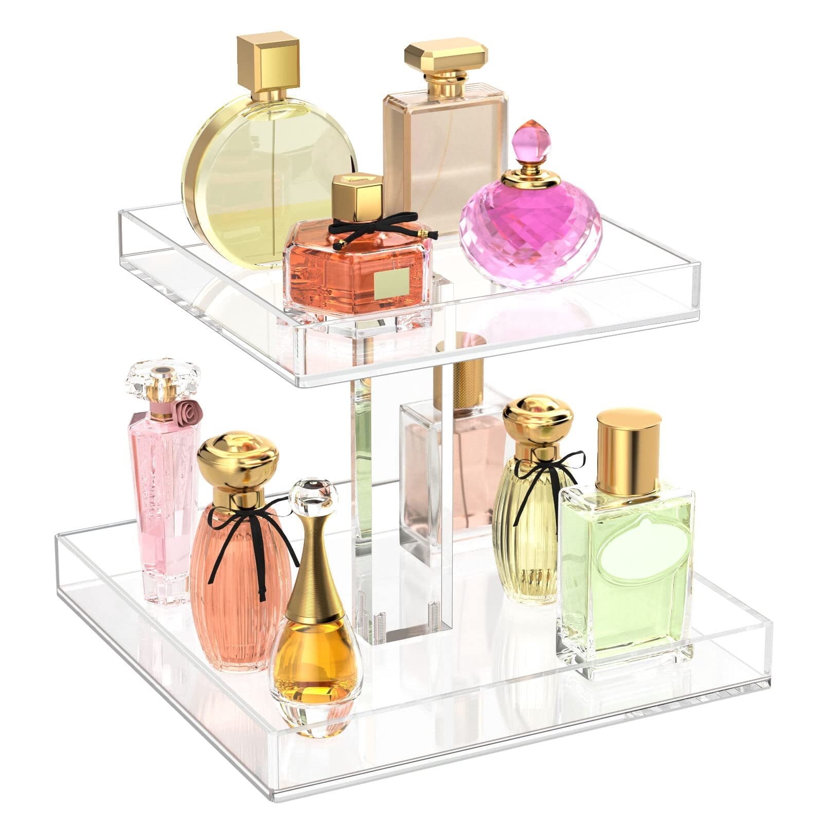 Niubee Perfume Organizer Acrylic Two-Tier Storage Countertop Vanity ...