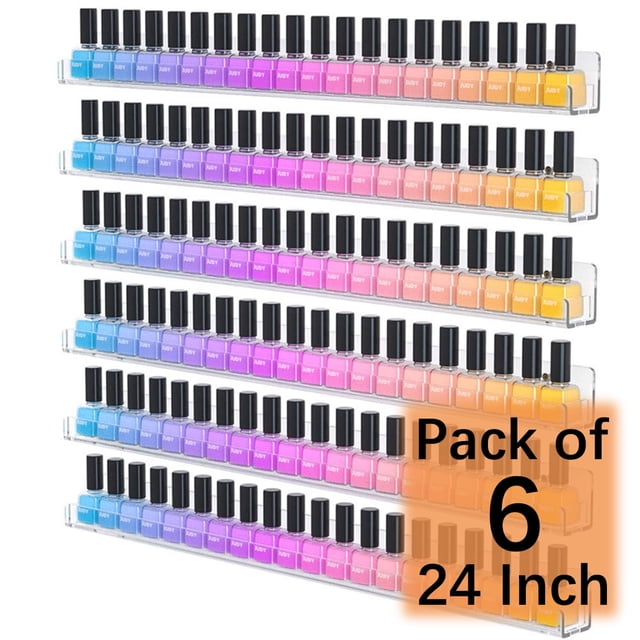 NIUBEE Large Nail Polish Organizer, Wall Mounted Display Rack, 6 Tier ...