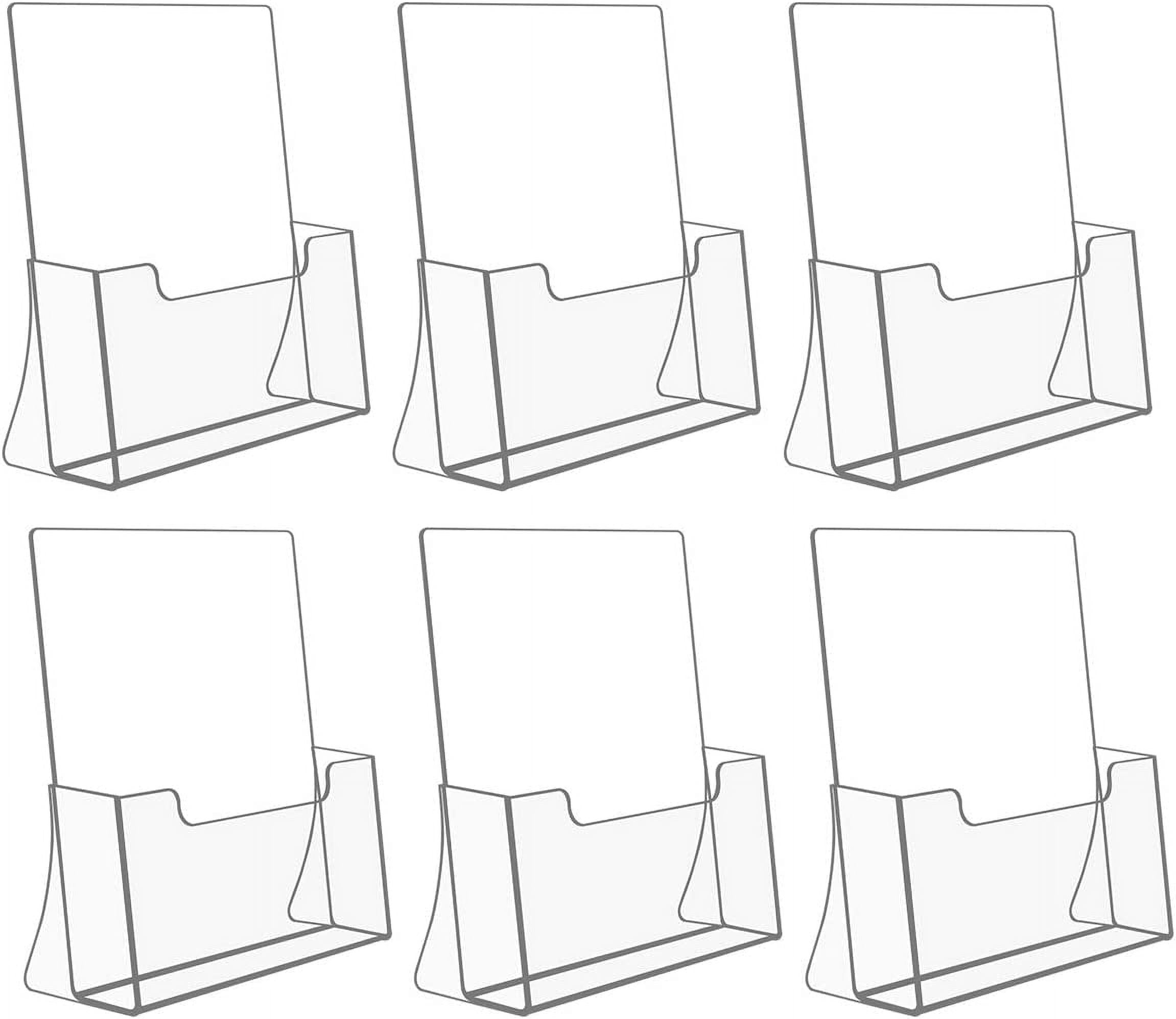 NIUBEE 6 Pack Acrylic Brochure Holder 8.5 x 11 inches, Clear Acrylic ...