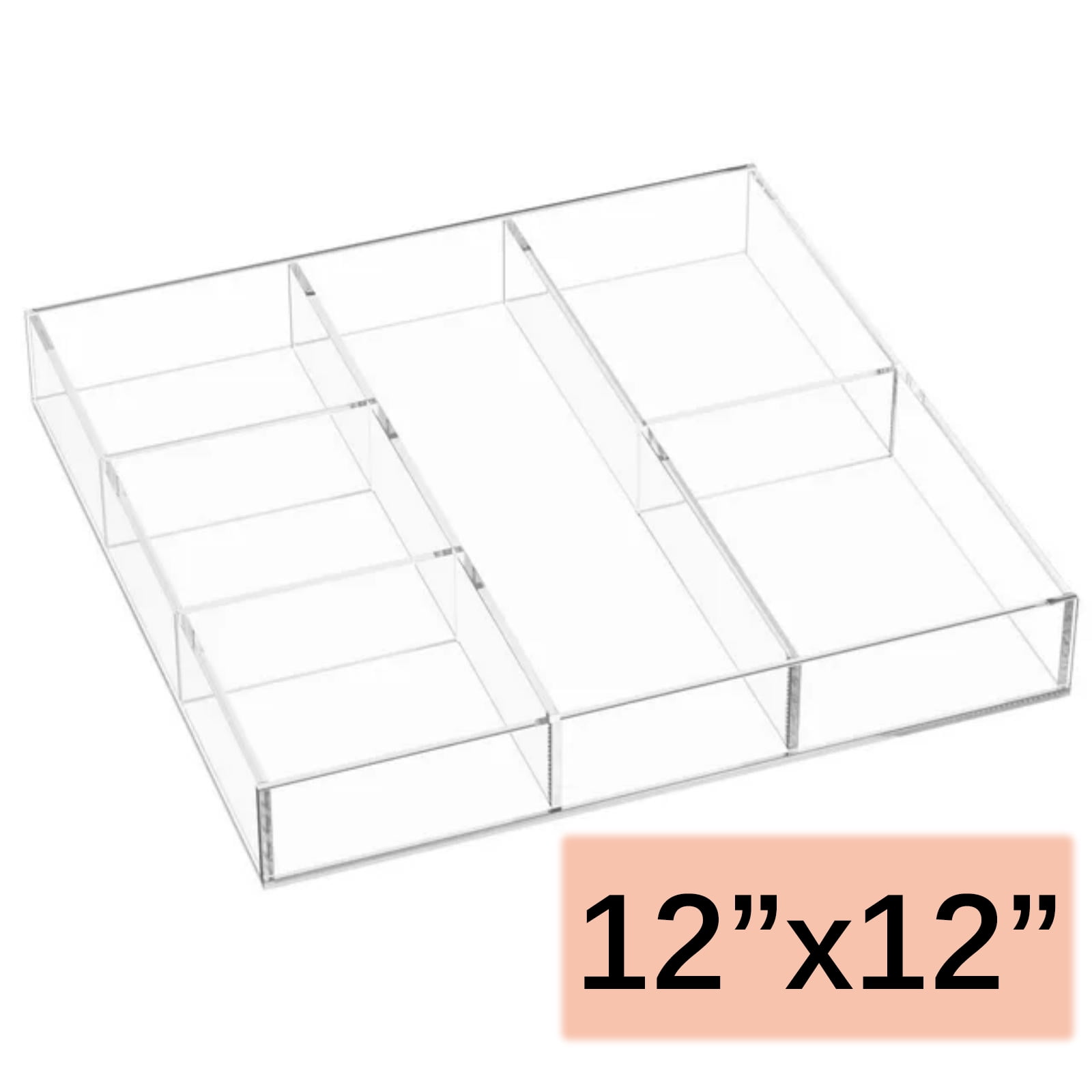NIUBEE Clear Acrylic Desk Organizer, 6-Section Vanity Compartments ...