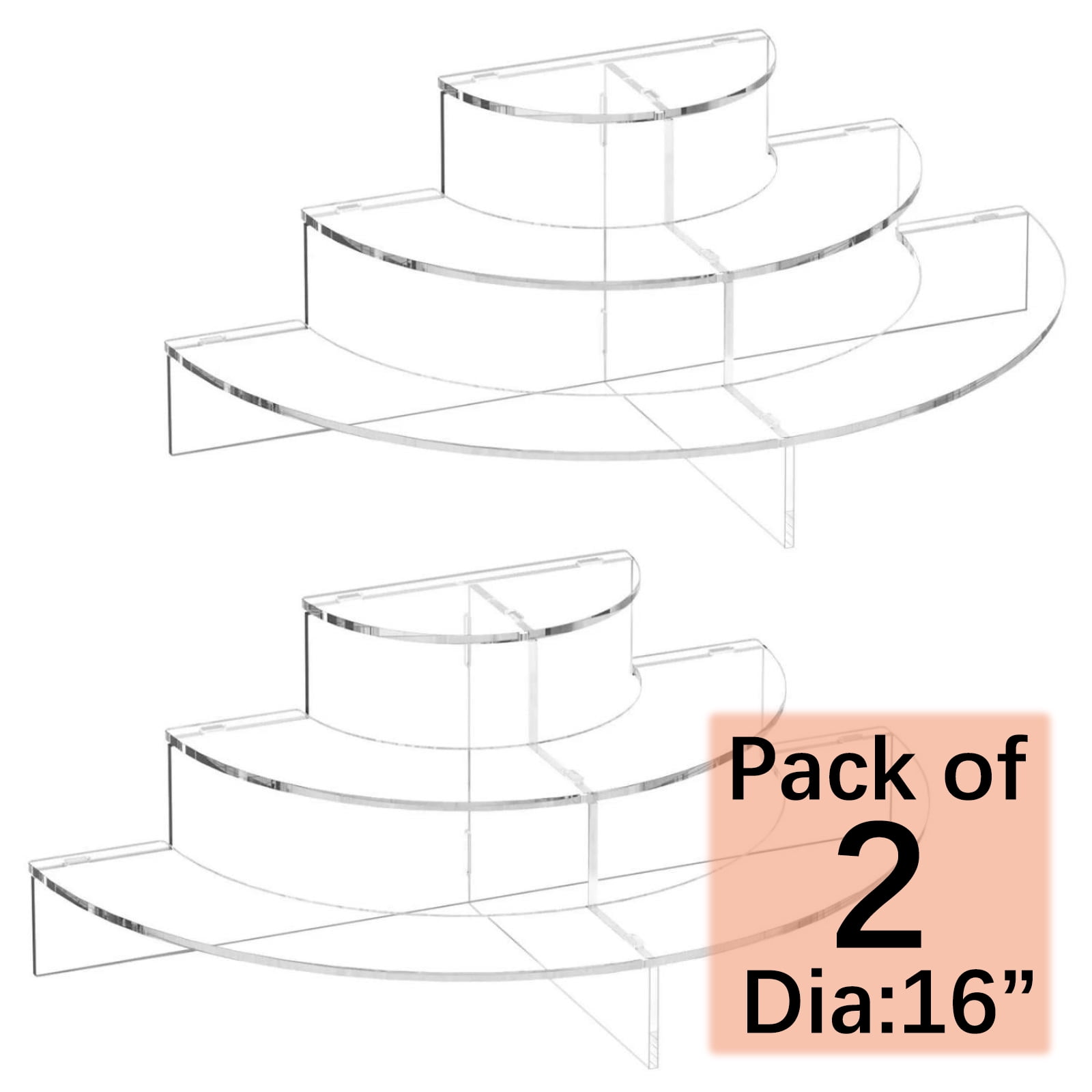 NIUBEE Acrylic Dessert Display Stands, 5mm, Anti-Slip Mats, Home/Event ...