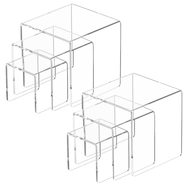 NIUBEE 2Set Risers Display Stands,Crystal Clear Acrylic Stands for ...