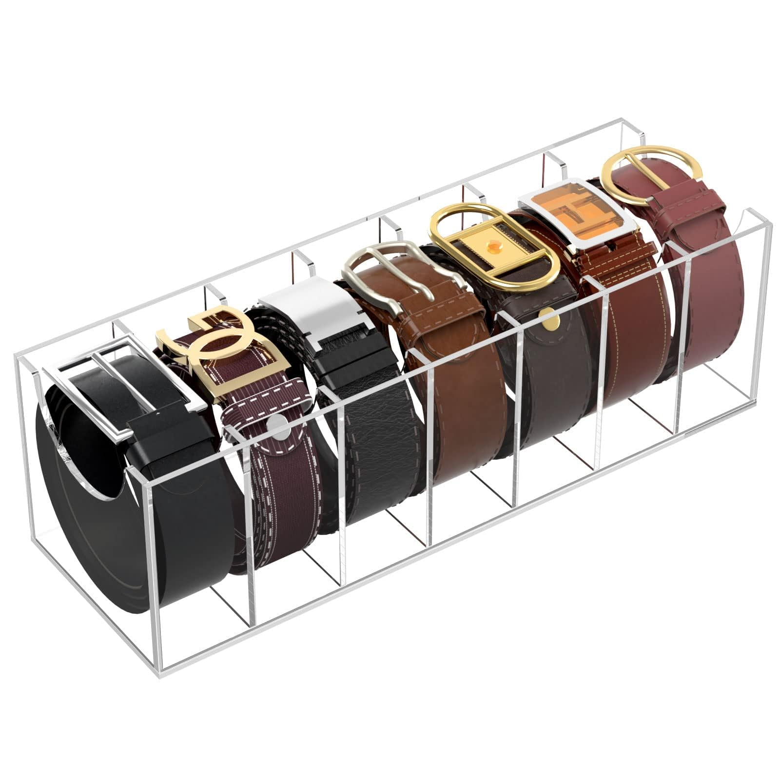 NIUBEE Belt Organizer, Acrylic Belt Storage Holder for The Closet, 7 ...