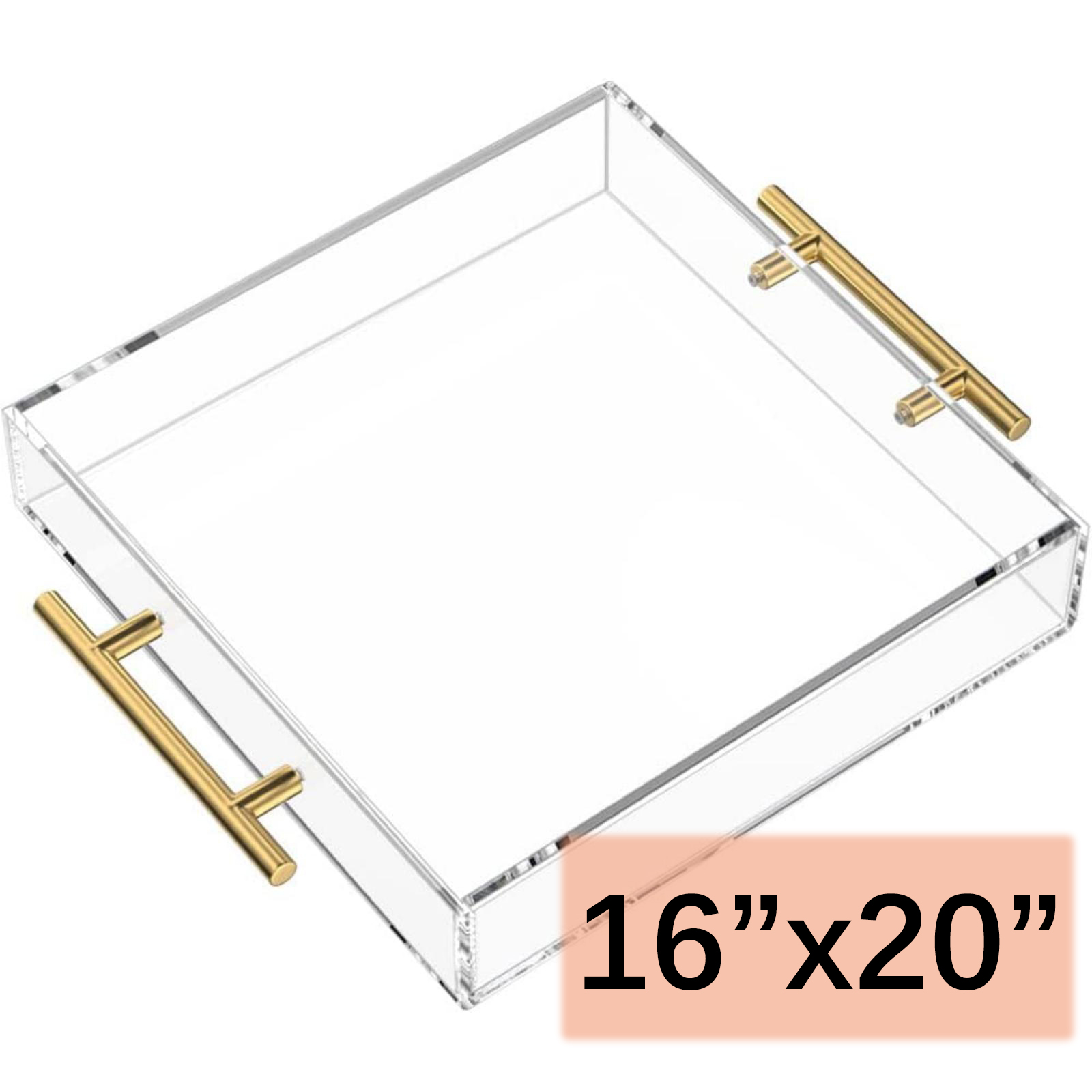 CosmoLiving by Cosmopolitan 22" x 12" Gold Metal Mirrored Tray with ...