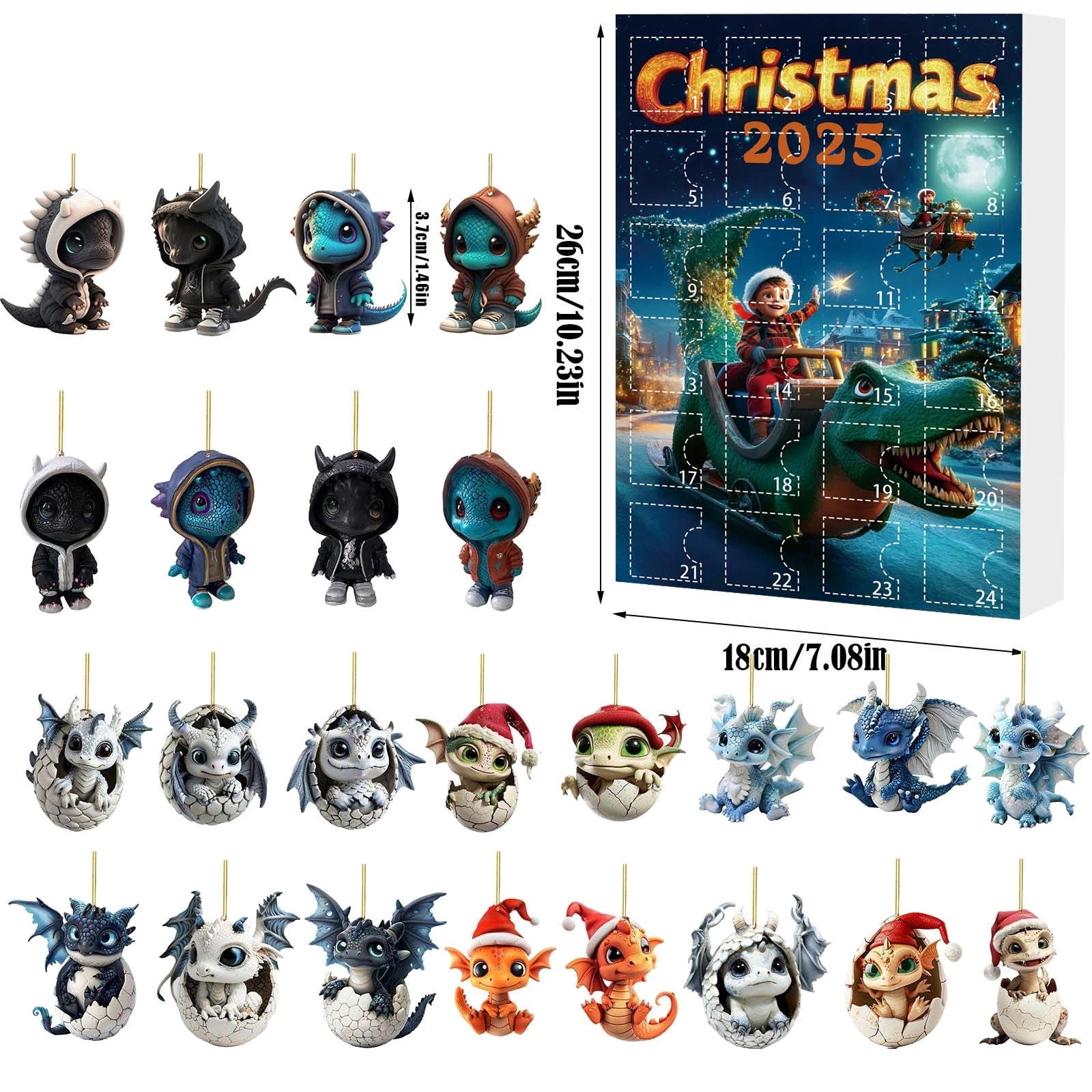 NIUBWJL 2025 Christmas Countdown Calendar Cute Acrylic Decoration ...