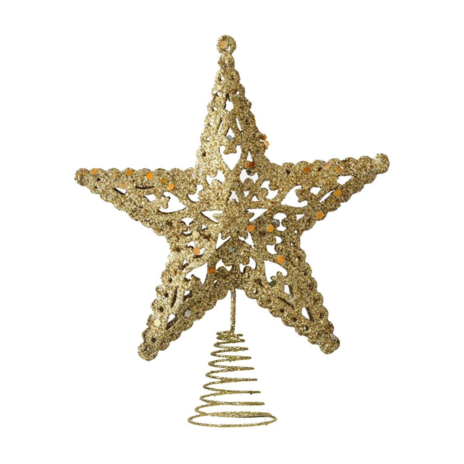 NIUBWJL 6 Inch Christmas Tree Topper Mini Gold Star Tree Topper Small ...