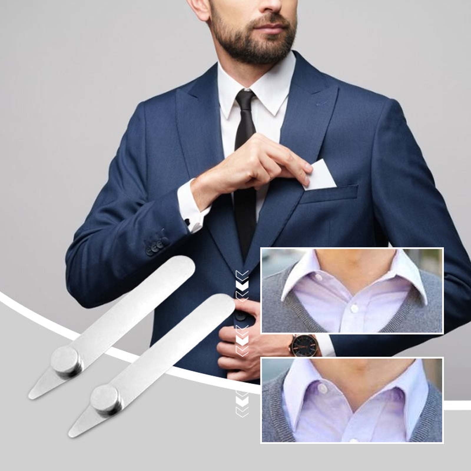 NIUBWJL 6 Metal Collar Stays, Stainless Steel Dress Shirt Collar ...