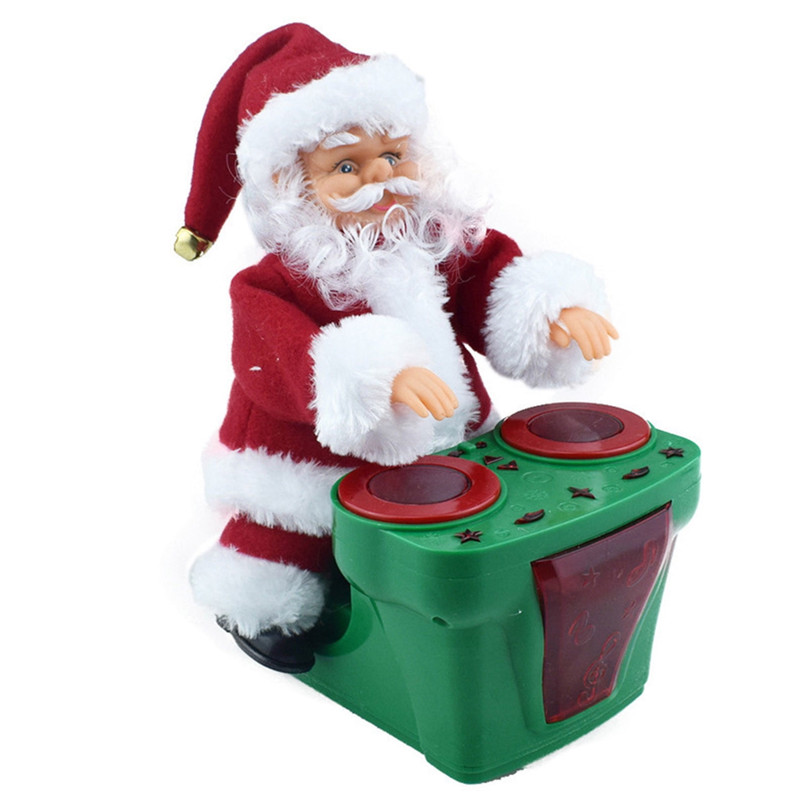 NIUBWJL Electric Rock Drumming Santa Claus Playing Drum Christmas Doll ...