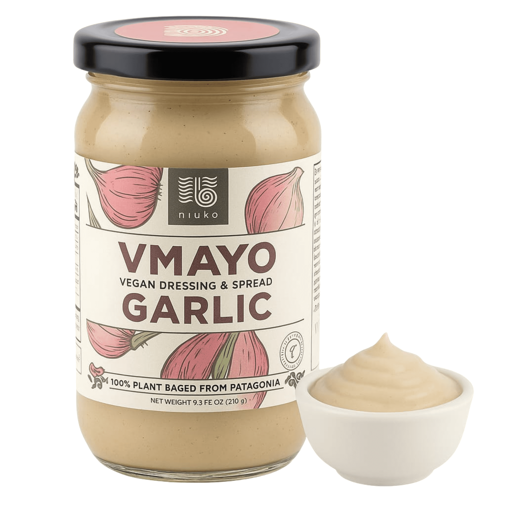 NIUKE Garlic Plant-Based Mayo – Smooth & Creamy Vegan Spread | Dairy ...