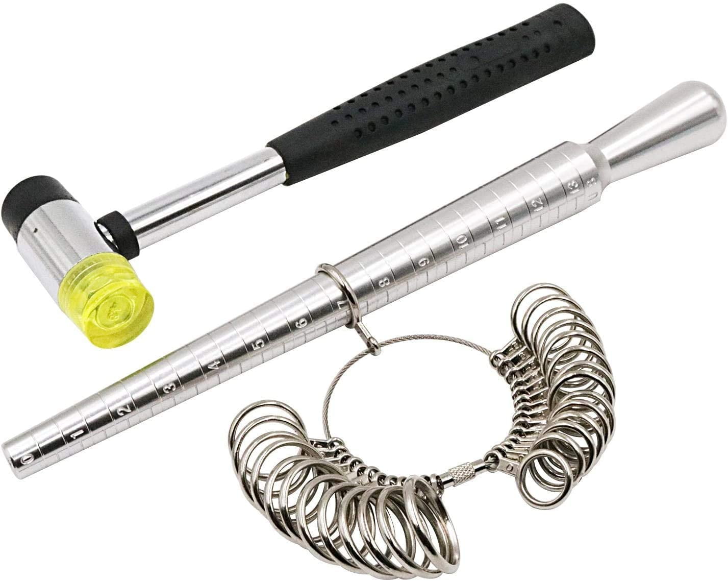 NIUPIKA Jewelry Repair Ring Sizer Tool Set, Metal Mandrel Sizing Gauge ...