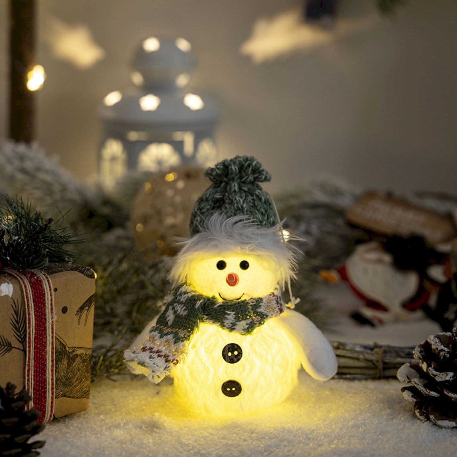 NIUREDLTD Christmas Snowman Tabletop Decoration, Snowman Plush Doll ...