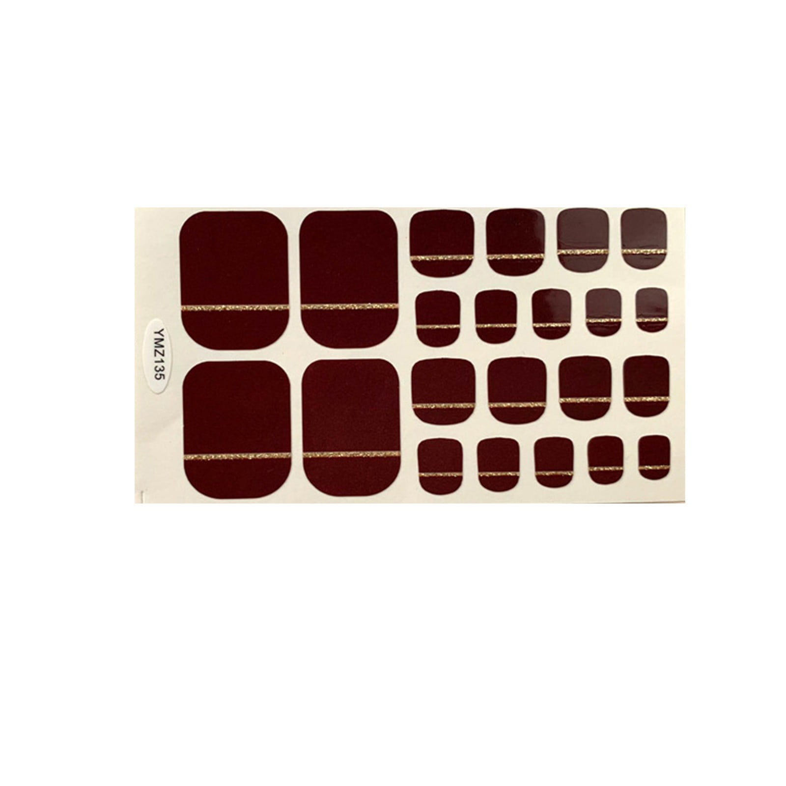NIUREDLTD DIY Toe Nail Stickers Nail File Set Full Wraps Nail Polish ...