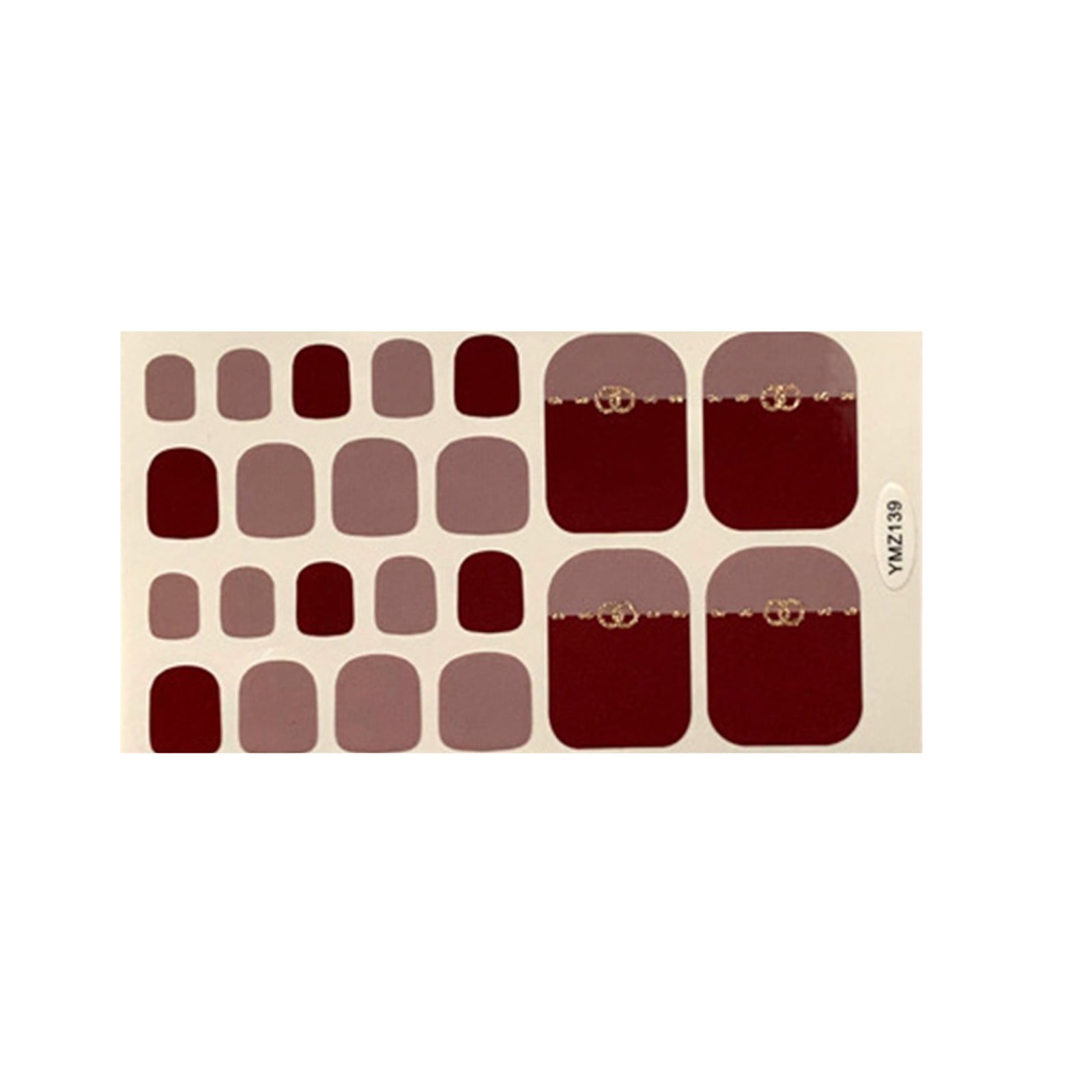 NIUREDLTD DIY Toe Nail Stickers Nail File Set Full Wraps Nail Polish ...