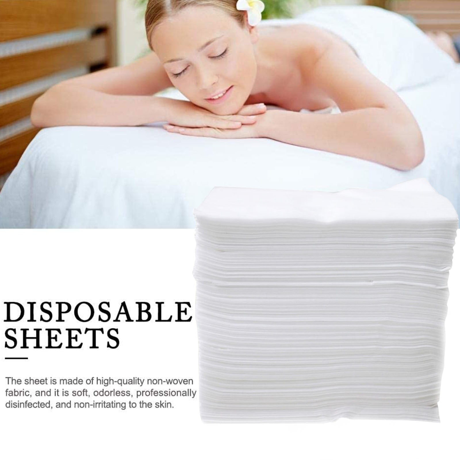 NIUREDLTD Sheets Not Woven Thick 100pc Bed Spa Sheets Disposable ...