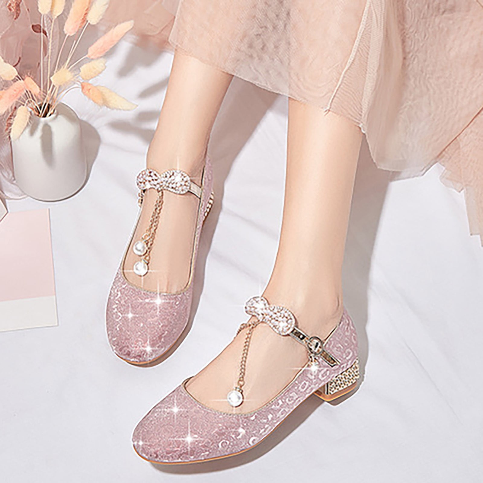 NIUREDLTD Toddler Kids Grils Dress Shoes Girls Dance Shoes Gold Silver ...