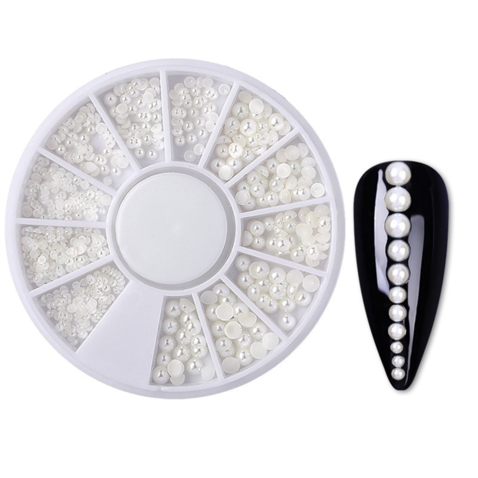 niuredltd white flat back pearl half round pearls beads satin luster ...