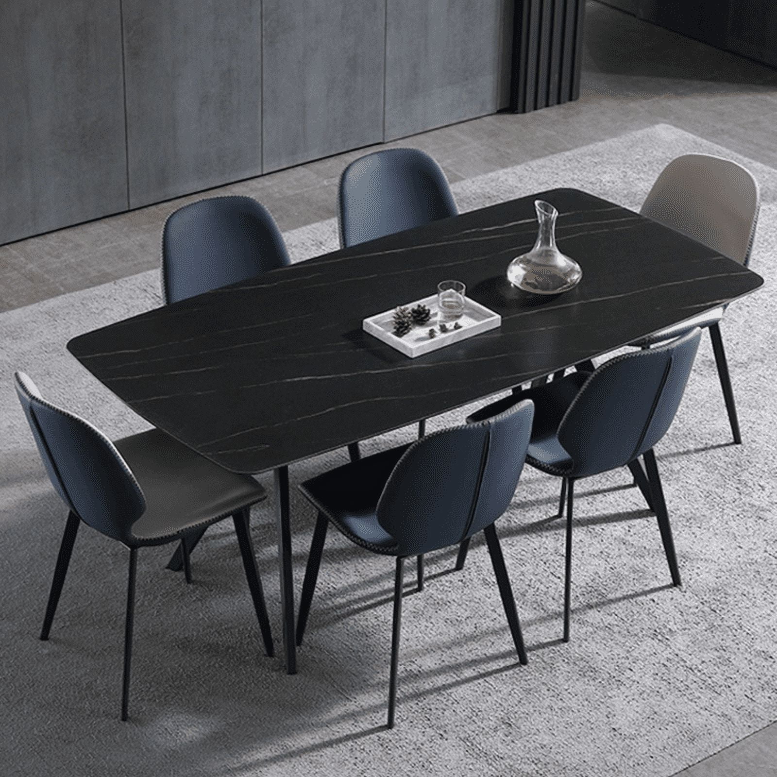 NIUTN 63" Modern Kitchen Dining Slate Table for 6 Seat, Rectangular ...