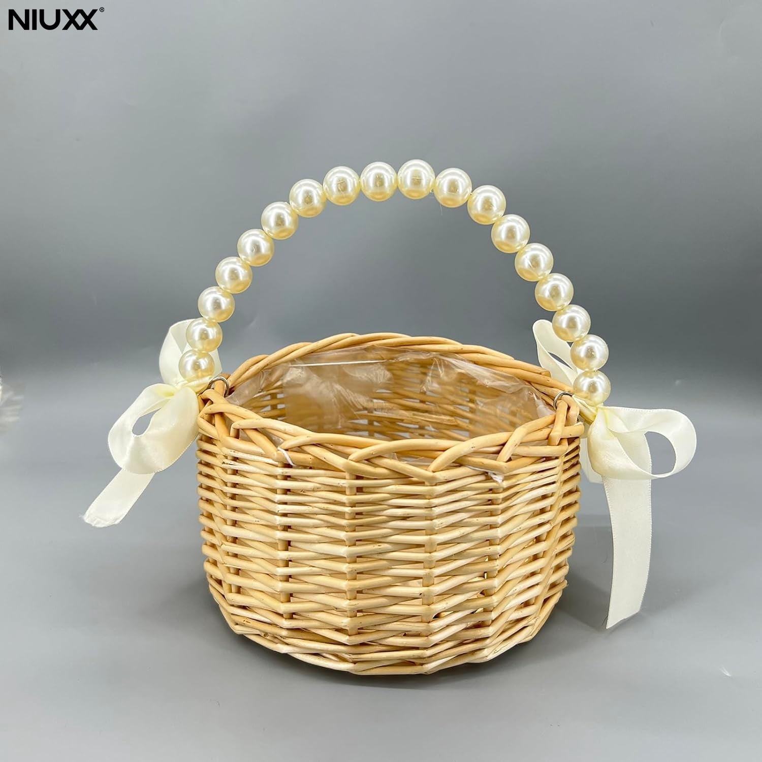 NIUXX Wicker Rattan Flower Girl Basket with Bows - Walmart.com