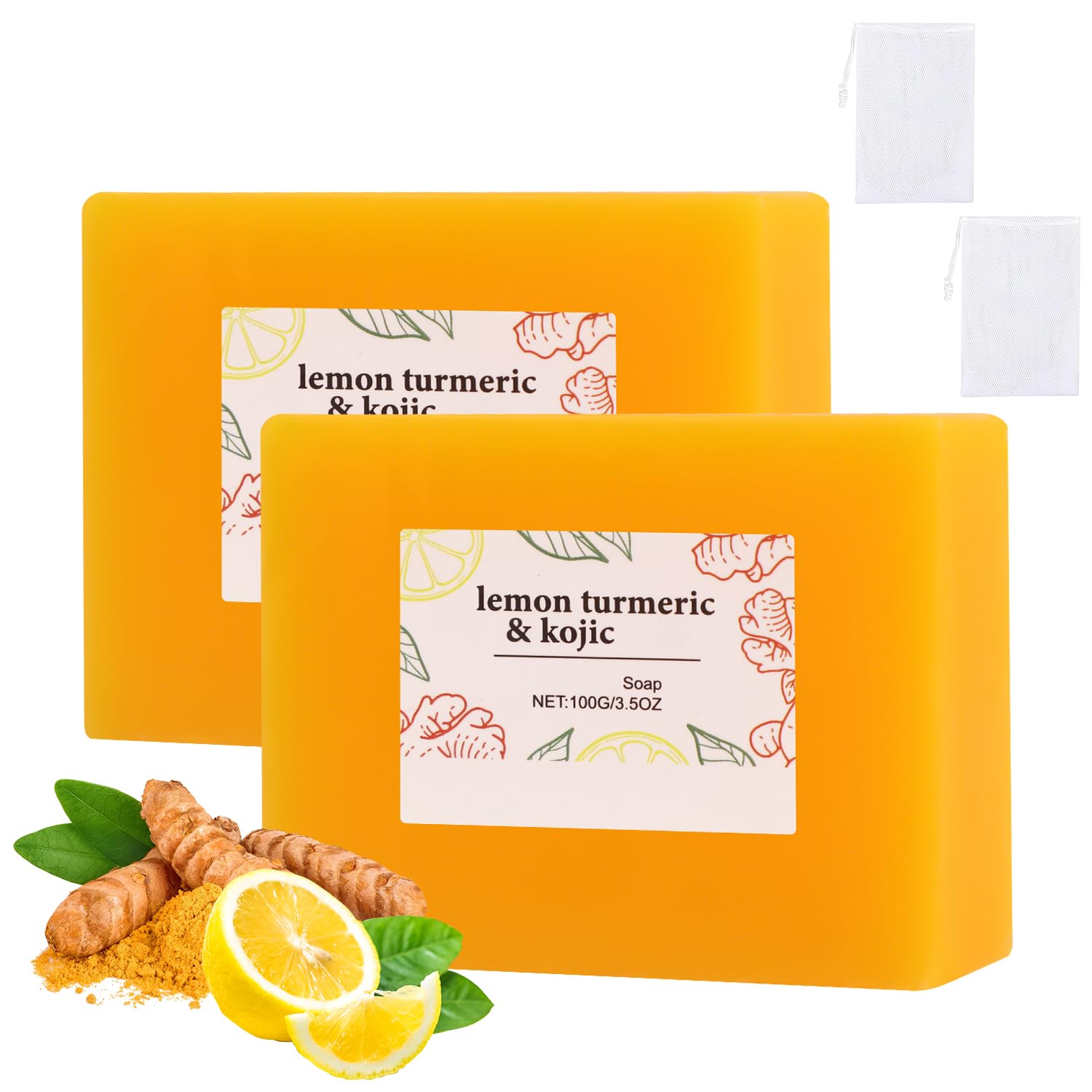 NIUYOU Scentric Honey Glow AKF18 Lemon Turmeric Kojic Soap Bar for Face ...
