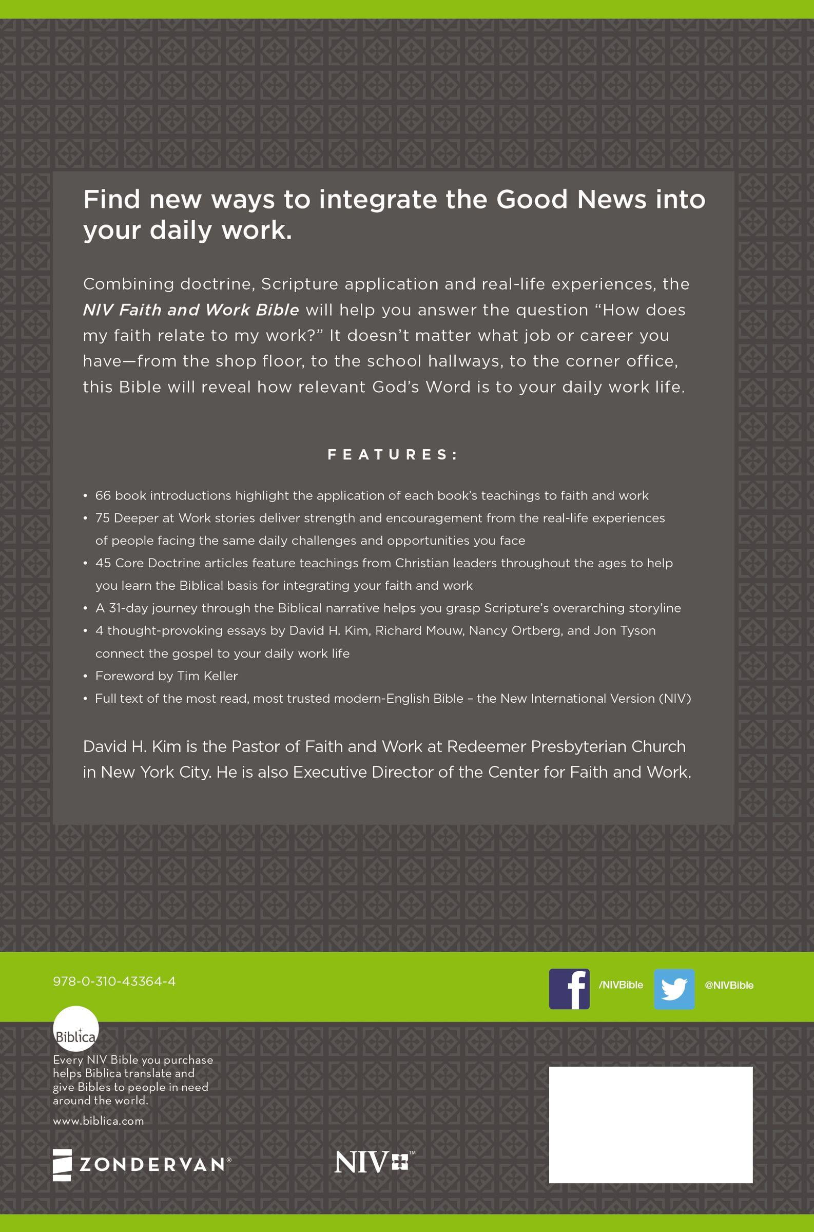 NIV Faith and Work Bible - Walmart.com