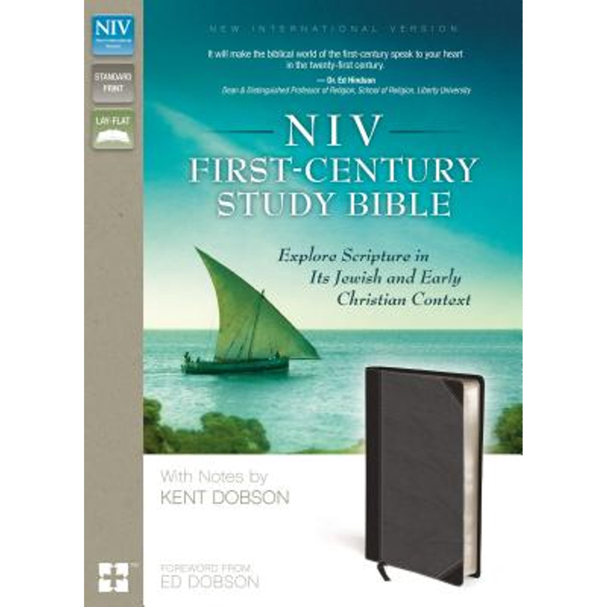 Pre-Owned NIV, First-Century Study Bible, Leathersoft, Black/Gray ...