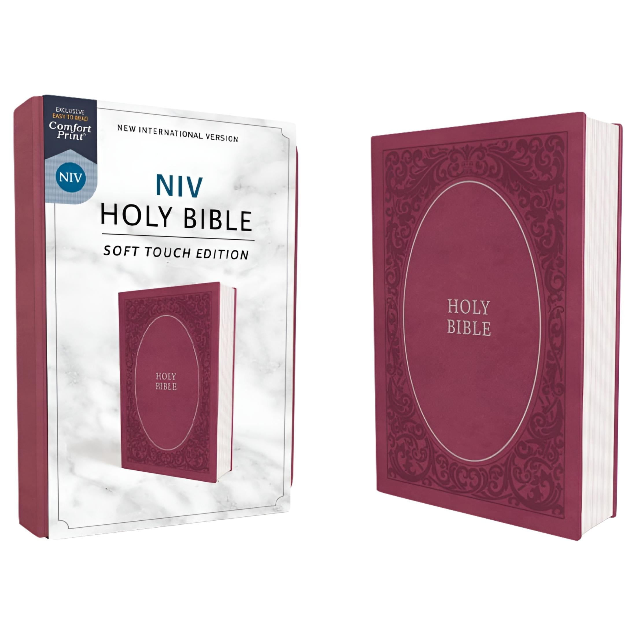 NIV, Holy Bible, Soft Touch Edition, Imitation Leather, Pink, Comfort ...