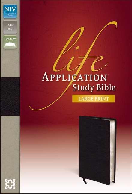 NIV Life Application Study Bible/Large Print-Black Bonded Leather ...