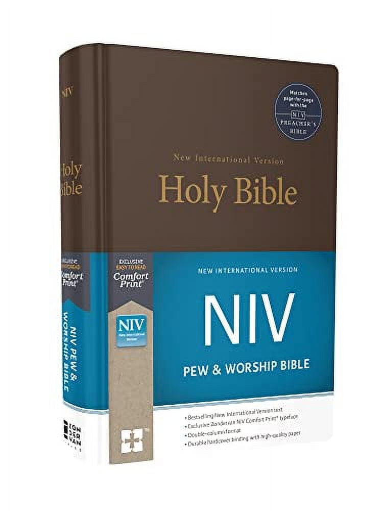 Pre-Owned NIV, Pew and Worship Bible, Hardcover, Brown Hardcover ...