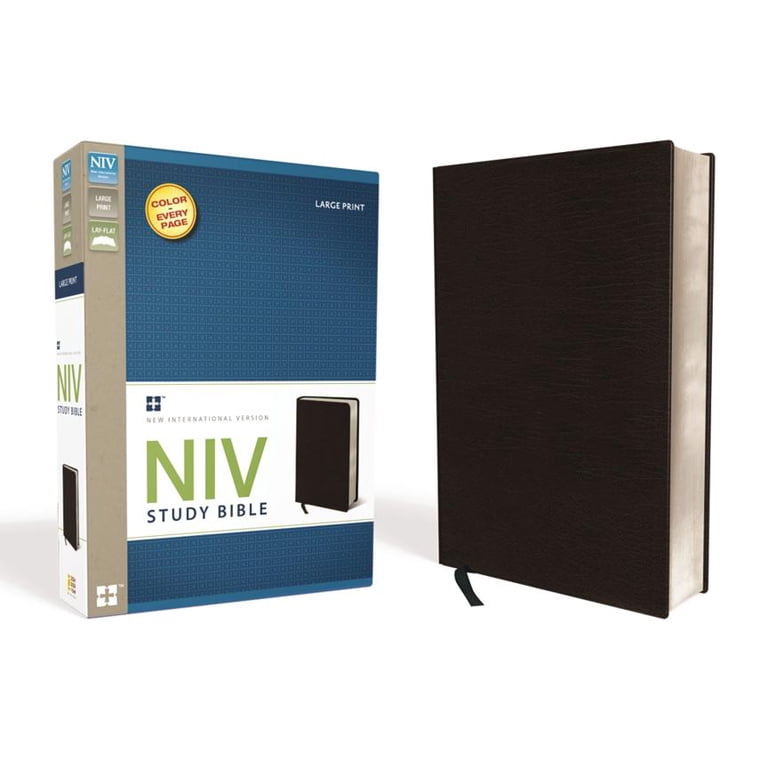 Large Print Niv Study Bible Leather NIV Life Application Study Bible