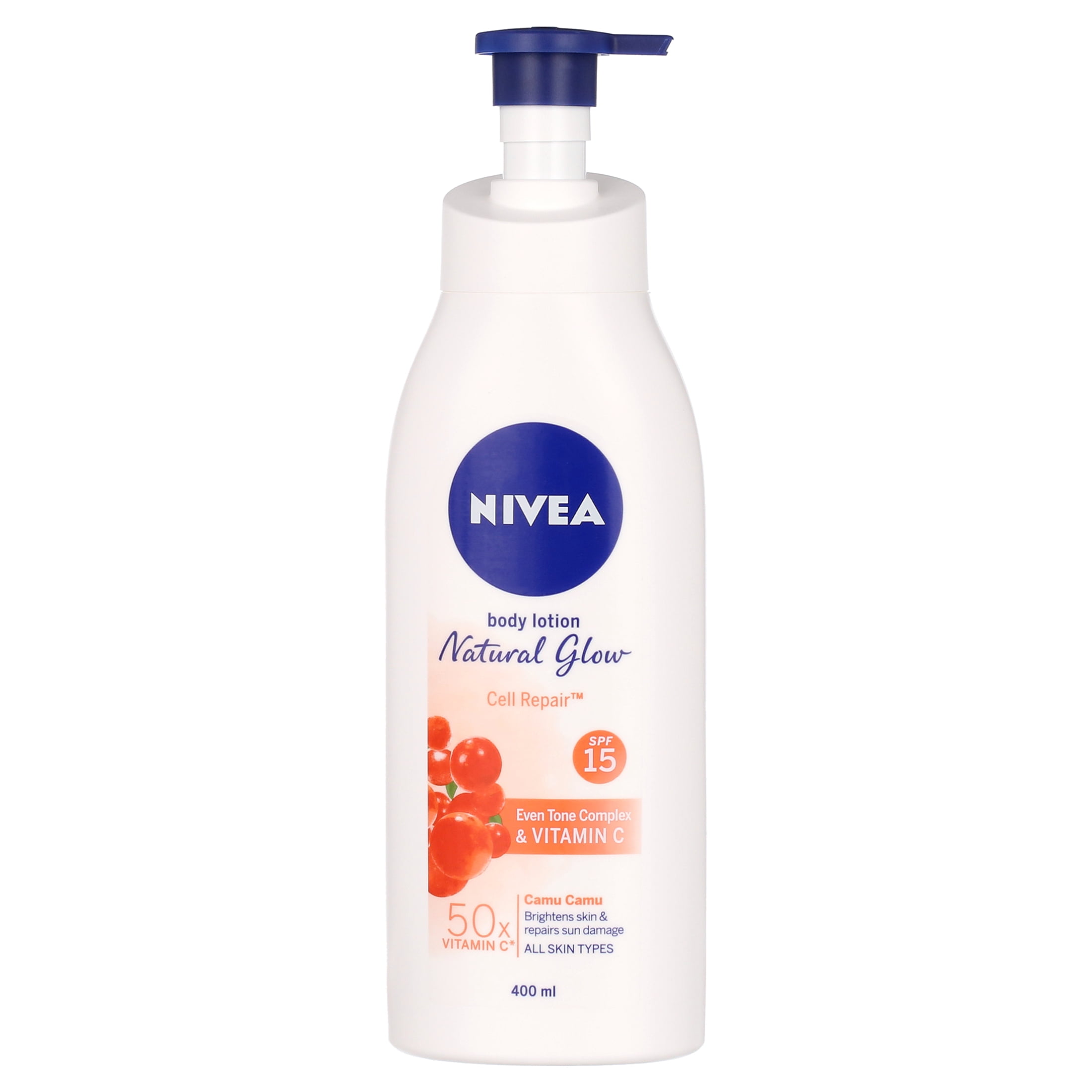 NIVEA Body Lotion Natural Glow, Cell Repair, SPF 15 50x Vitamin C 400 ...