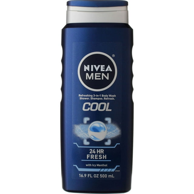 NIVEA Body Wash Cool For Men 16.90 oz (Pack of 4) - Walmart.com