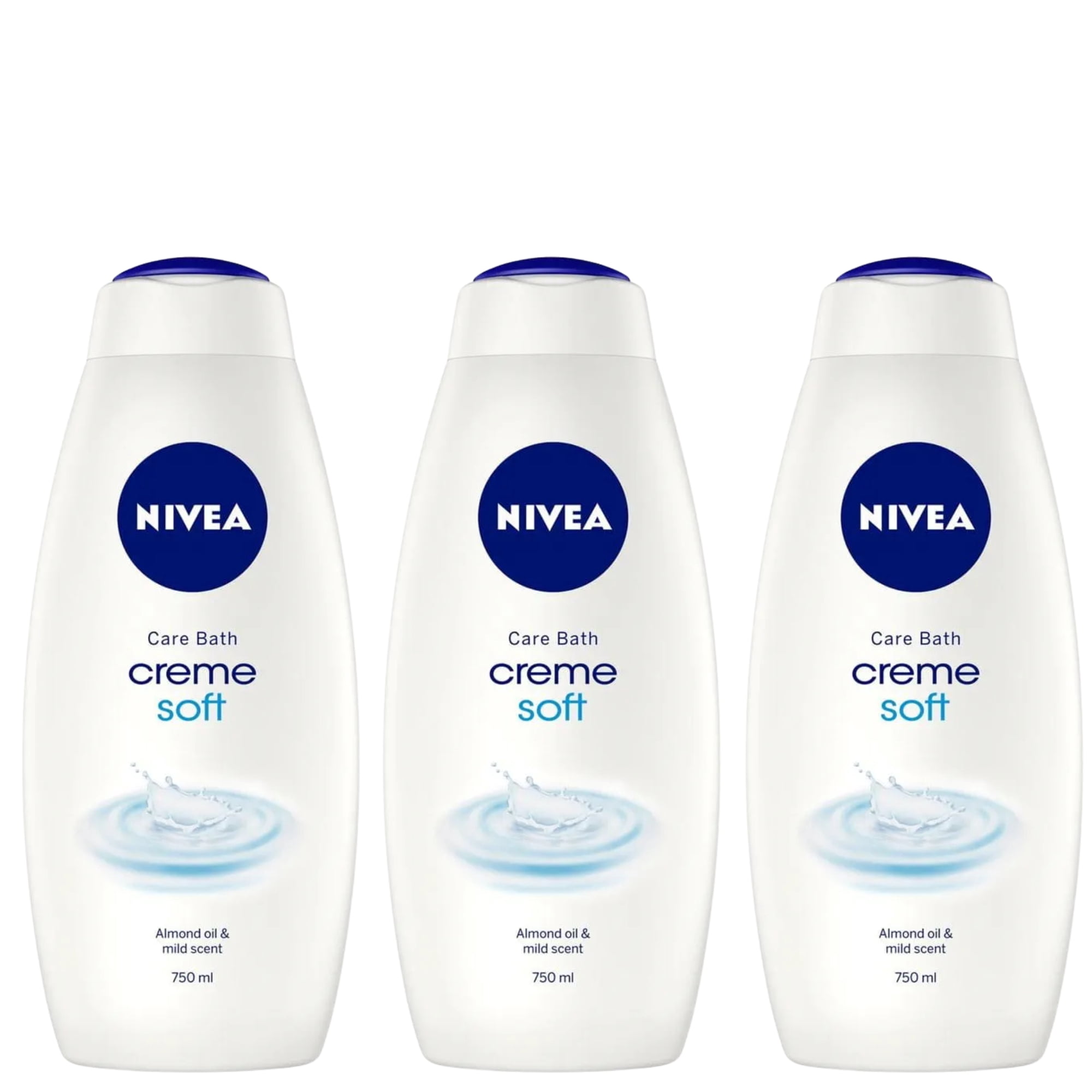 NIVEA Care Bath Creme Soft – Almond Oil & Mild Scent, 750ml (Pack of 3 ...