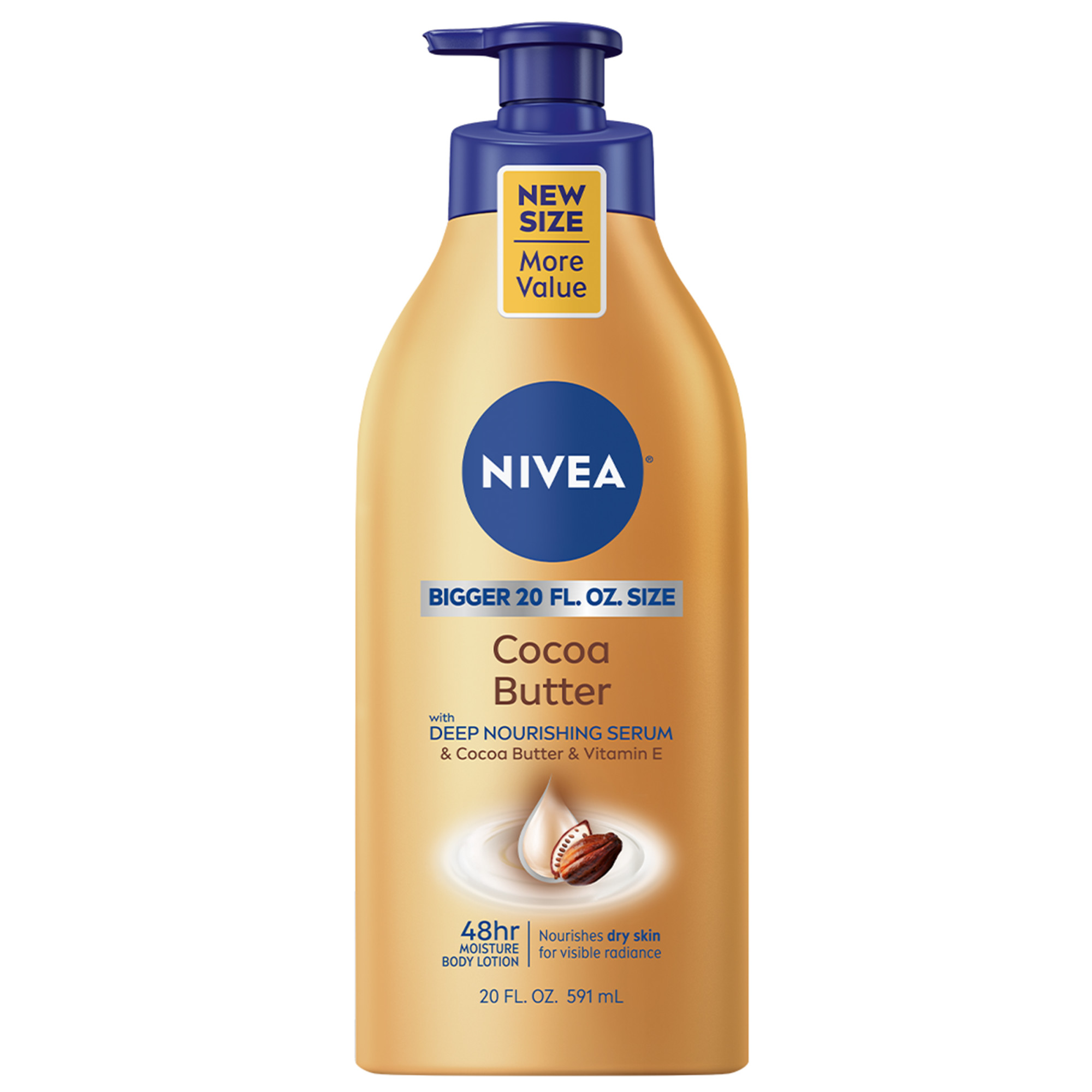 NIVEA Cocoa Butter Body Lotion with Deep Nourishing Serum, 33.8 Fl Oz ...