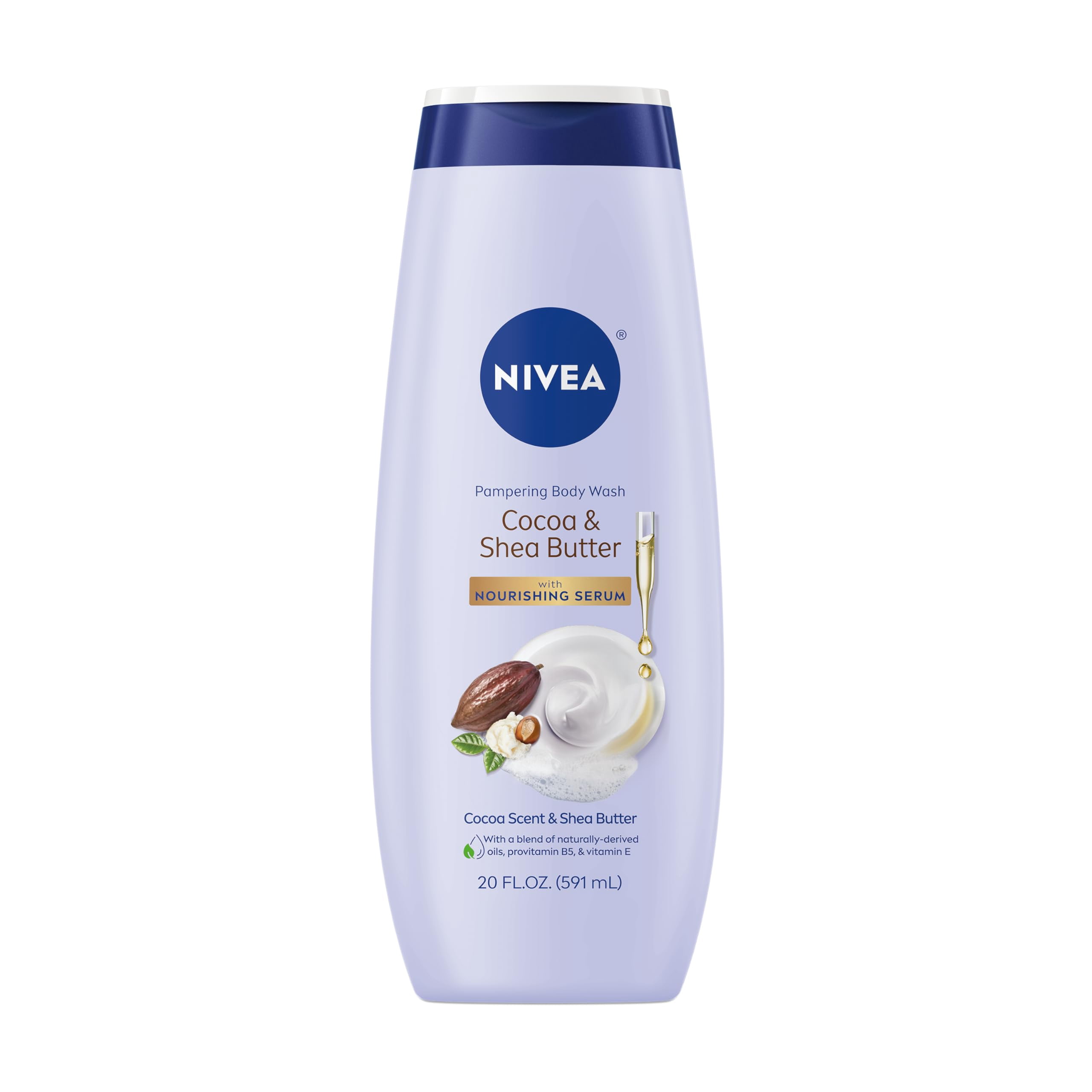 NIVEA Pampering Cocoa and Shea Butter Body Wash with Nourishing Serum ...