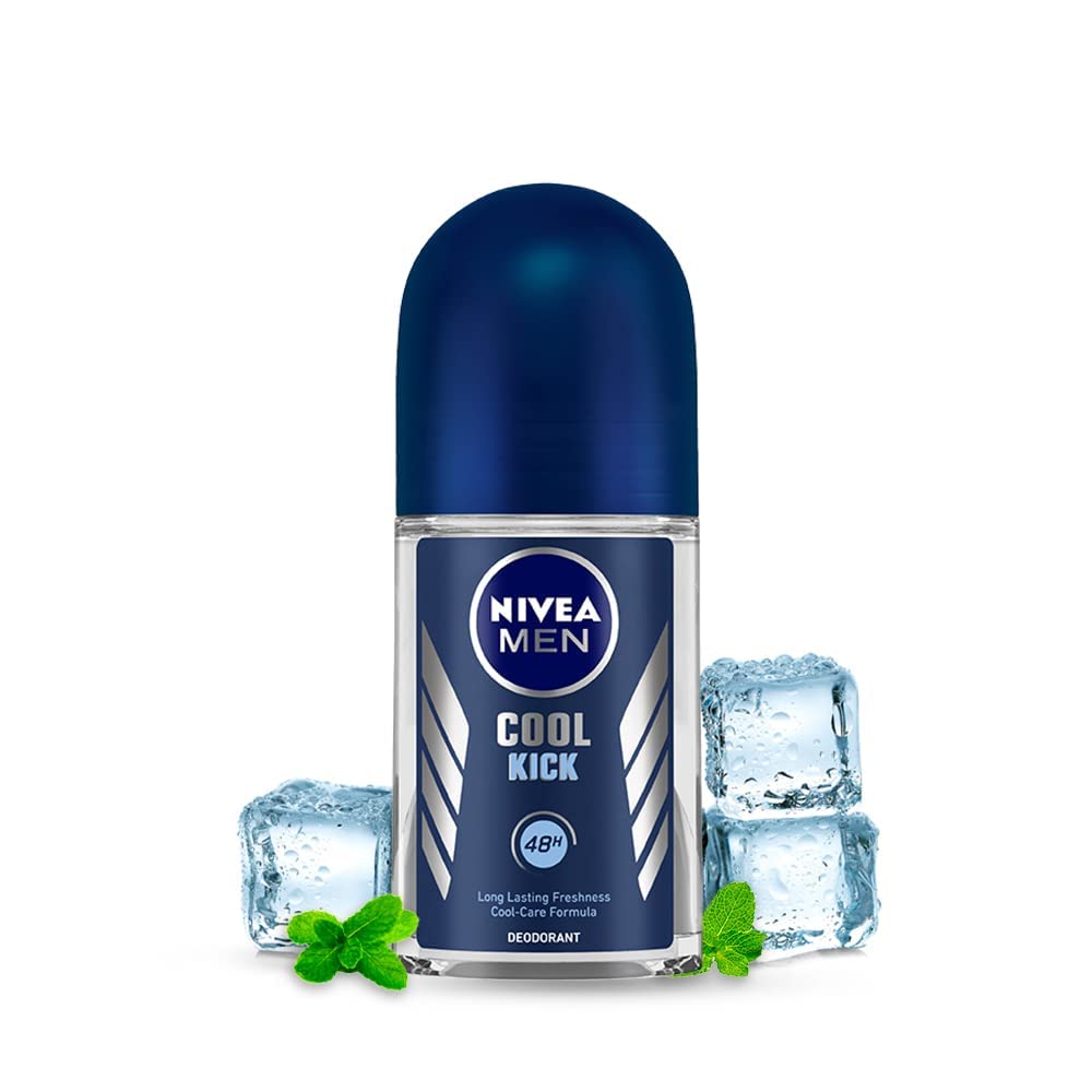 NIVEA Cool Kick Deodorant Roll On for Unisex, 50ml - Walmart.com