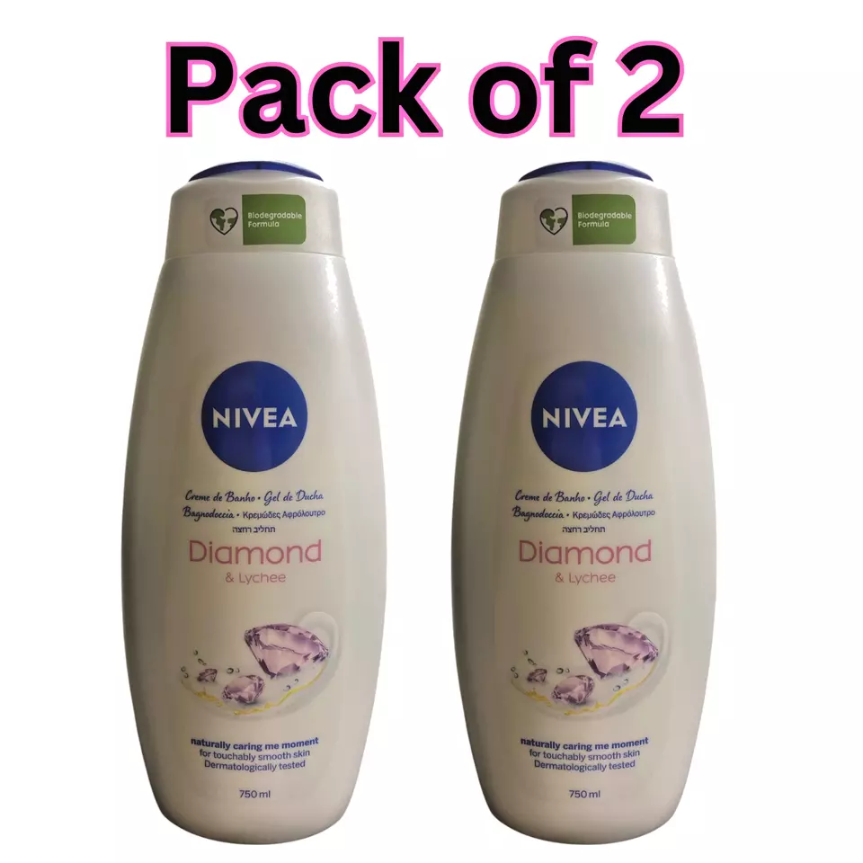 NIVEA Diamond & Lychee Shower Gel, Naturally Caring Formula for Smooth ...