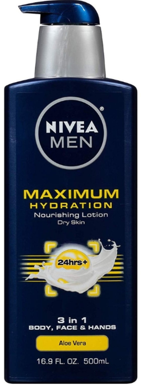 NIVEA FOR MEN Maximum Hydration Nourishing Lotion, Aloe Vera 16.90 oz (Pack of 2) - Walmart.com