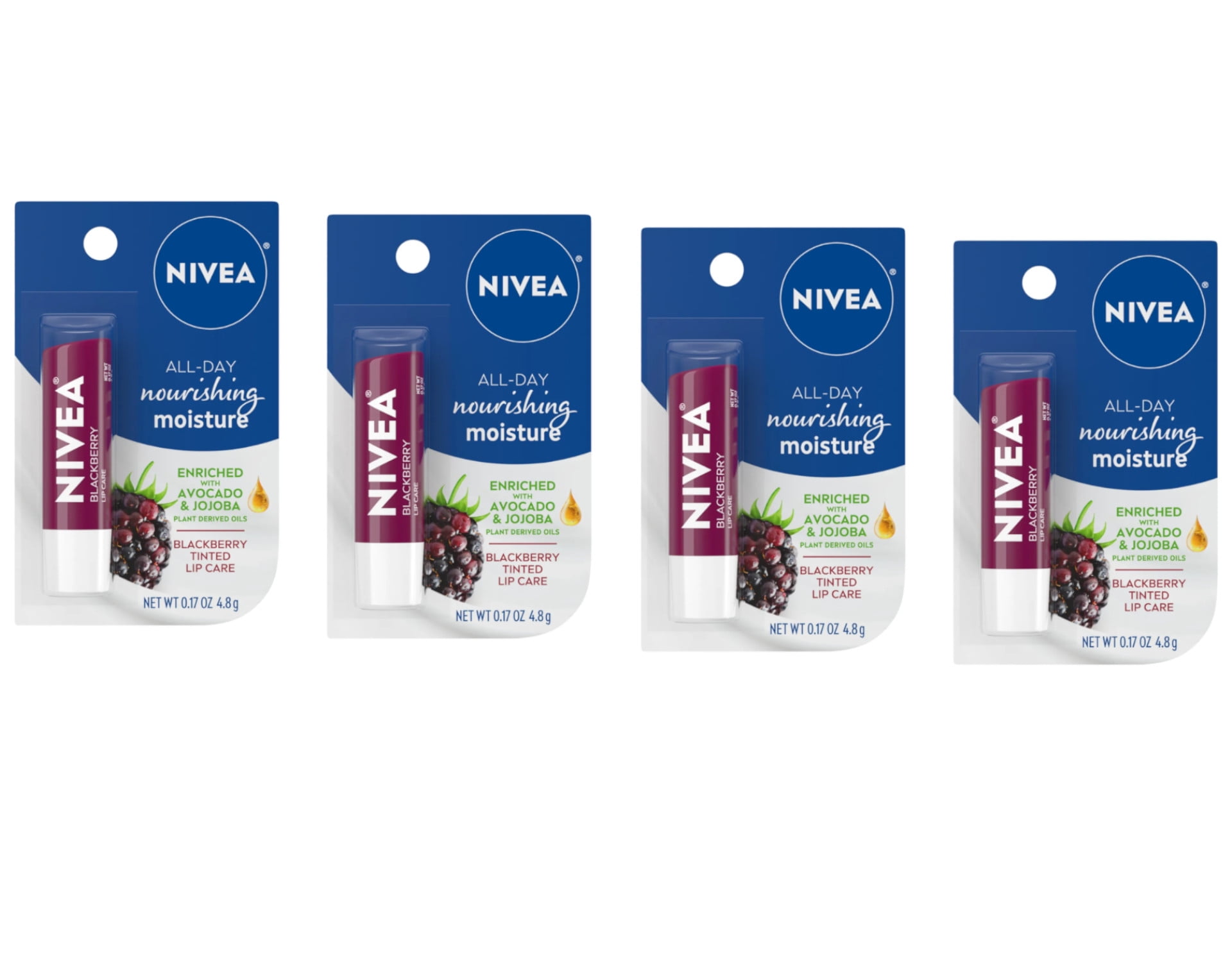 NIVEA Moisturizing Lip Balm, Blackberry Flavored Tinted Stick with Shea ...