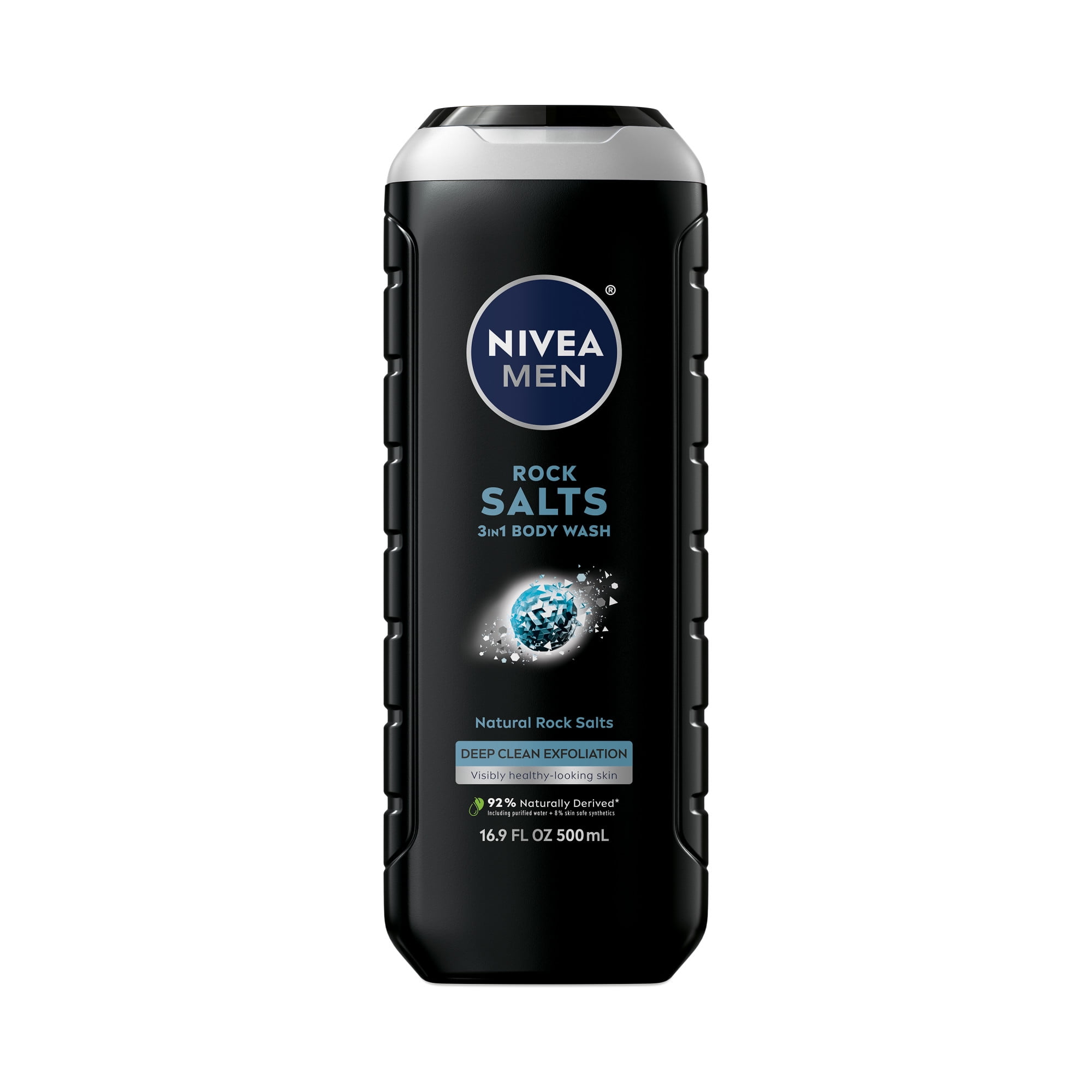NIVEA Men Deep Clean Rock Salts Body Wash 16.9 Oz. - Walmart.com