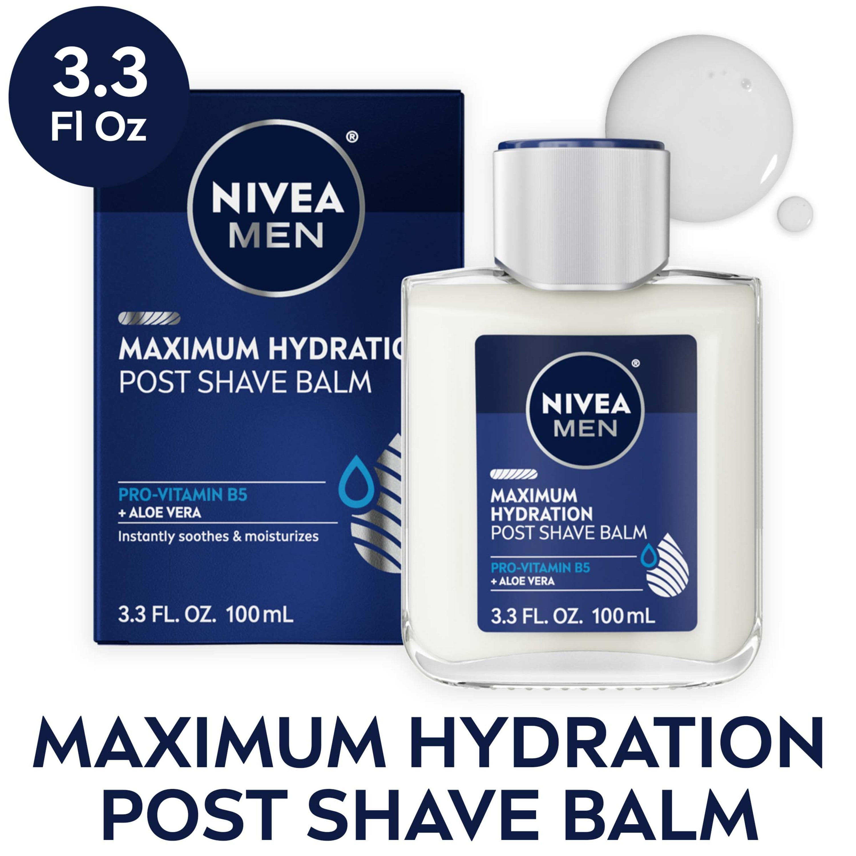 NIVEA MEN Maximum Hydration Moisturizing After Shave Balm, Soothing Calm for Sensitive Skin, 3.3 ...