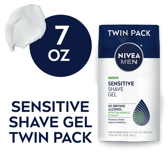 NIVEA MEN Sensitive Shave Gel with Vitamin E, Soothing Chamomile and ...
