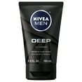 NIVEA Men DEEP Cleansing Beard & Face Wash, Oil Control Facial Cleanser ...
