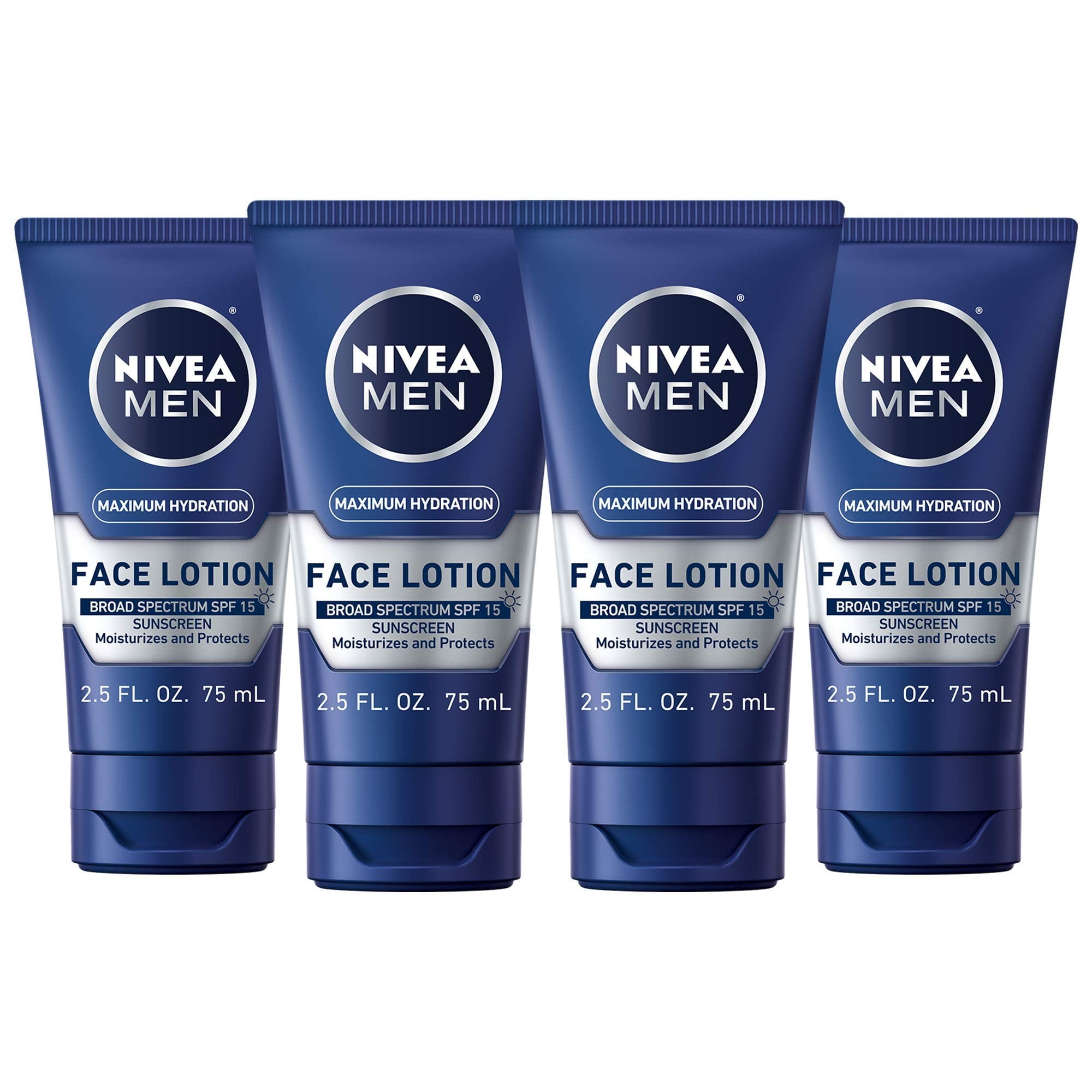 NIVEA Men Maximum Hydration Moisturizer, Protective Face Lotion with SPF 15, UV Sun Care, 2.5 Fl ...