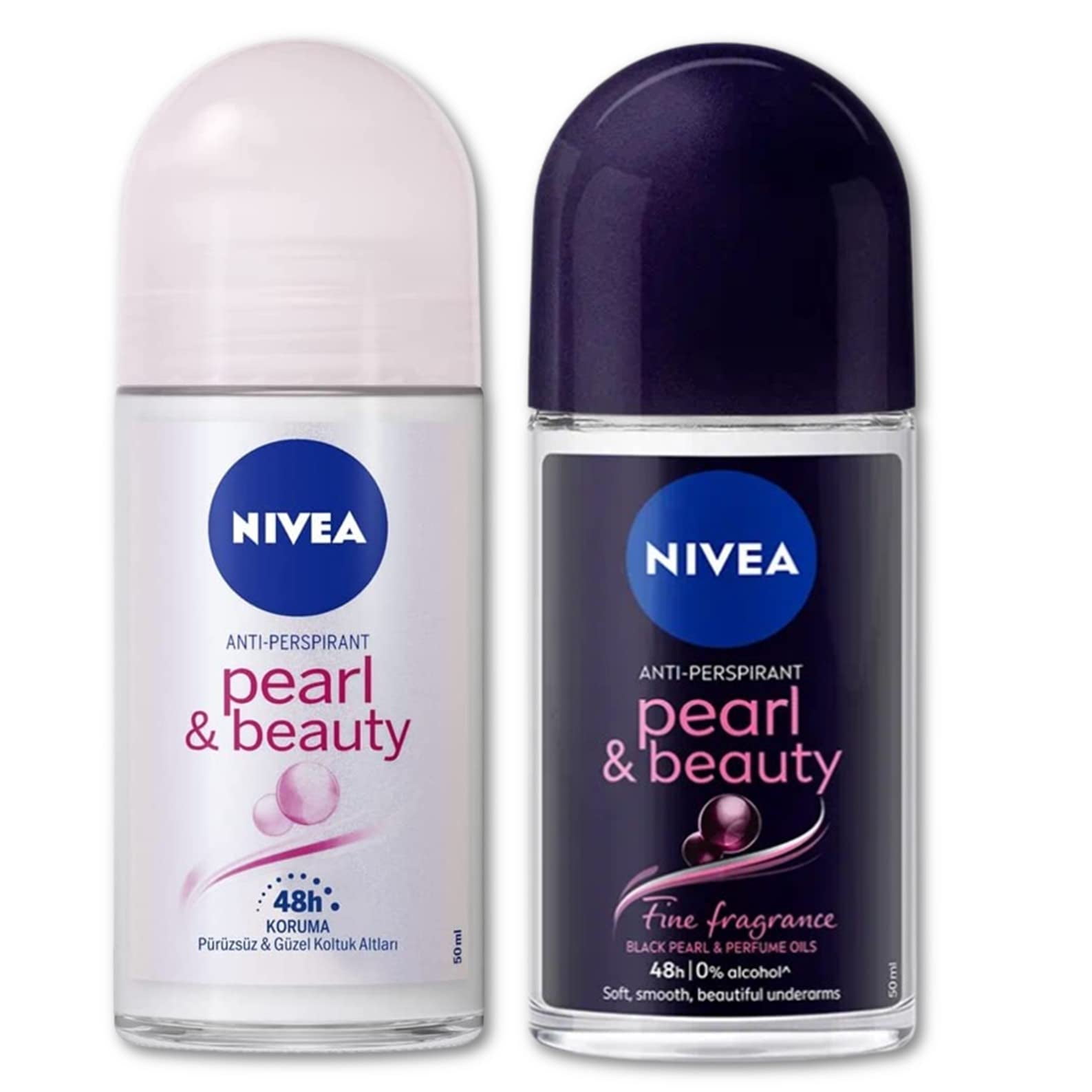 NIVEA New Series Women 4 Deodorant Roll On, 1.7 fl oz (PEARL & BEAUTY ...