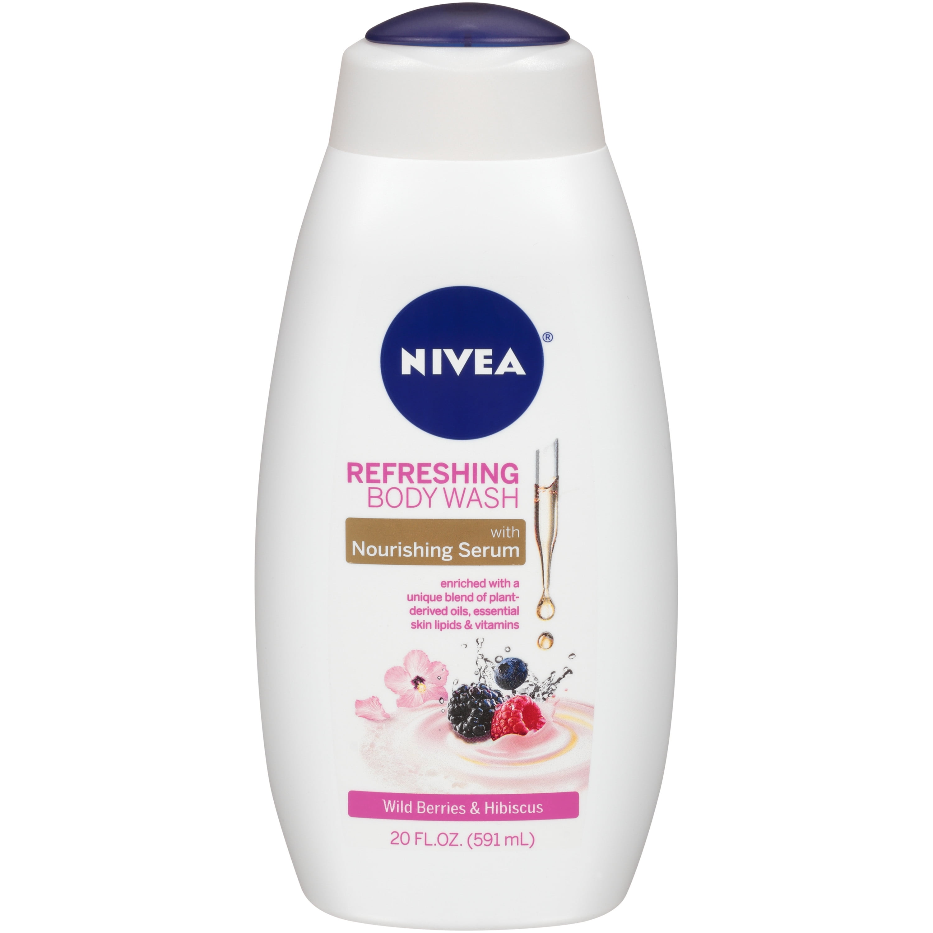 NIVEA Wild Berries, Hibiscus Body Wash with Nourishing Serum, 20 fl. oz ...
