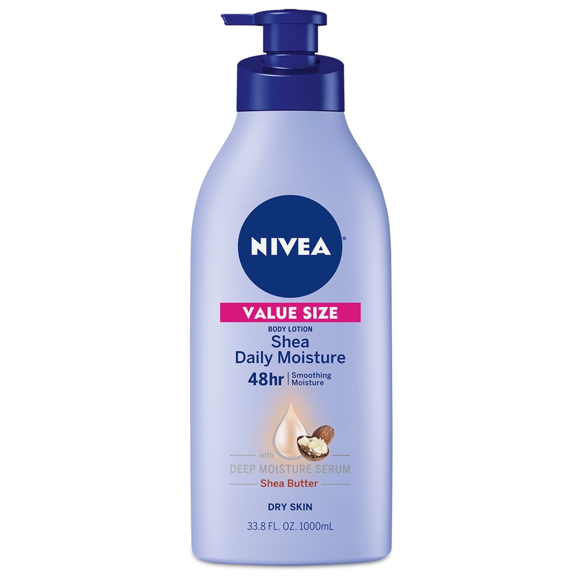 NIVEA Shea Nourish Body Lotion, Dry Skin Lotion with Shea Butter, 33.8 Fl Oz Pump Bottle (4 Pack ...